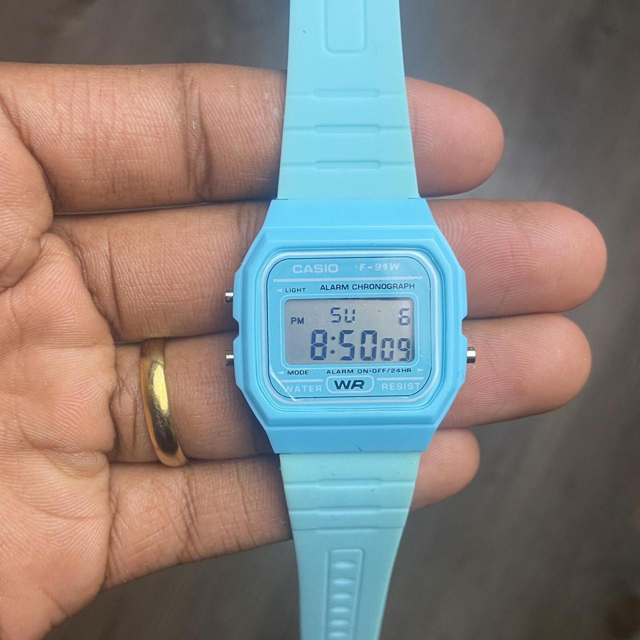 Blue Casio Watch -Stainless Steel -Adjustable... - Depop