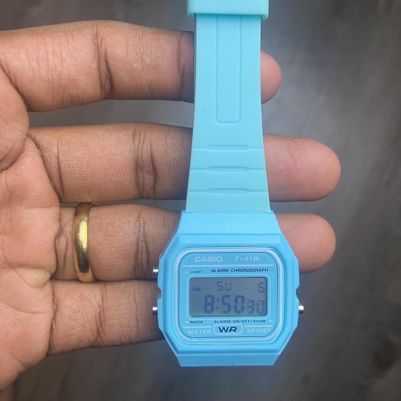 Blue Casio Watch -Stainless Steel -Adjustable... - Depop