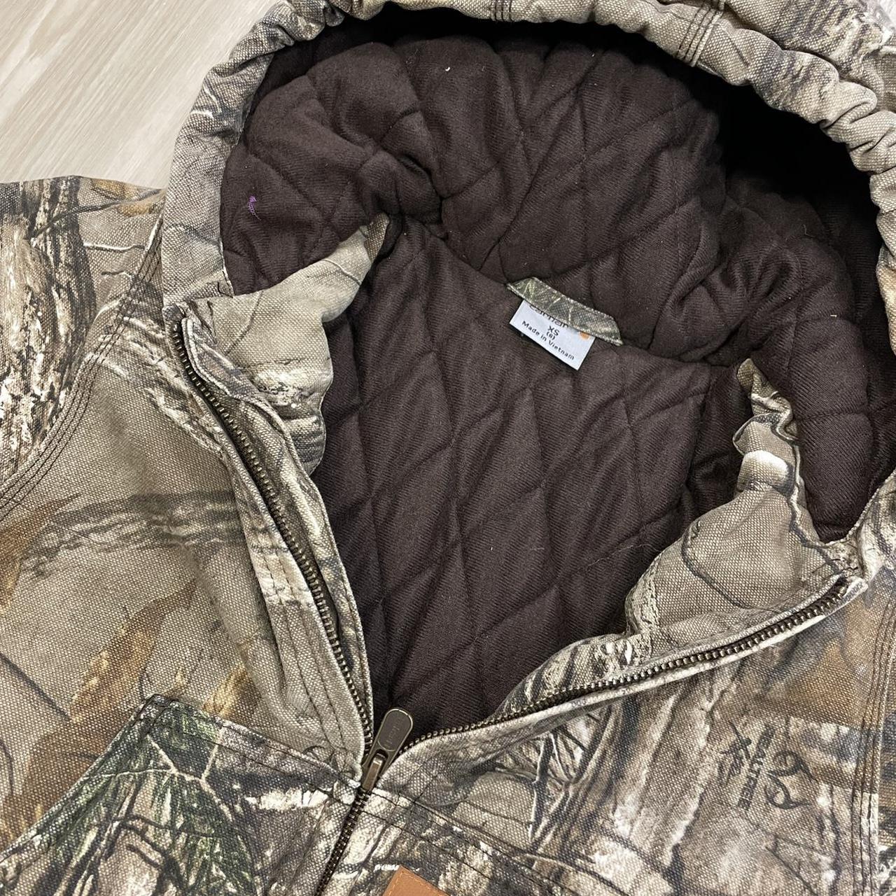 Carhartt Realtree Hooded Camo Jacket Quilt Lining... - Depop