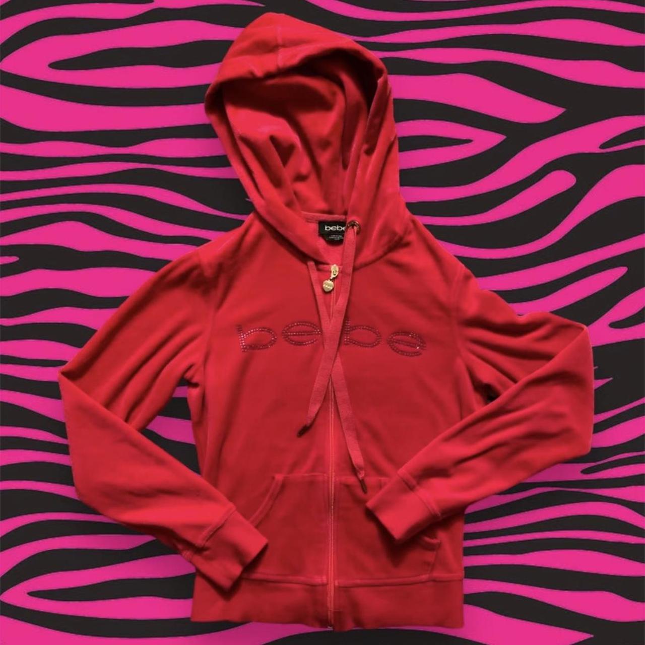 Bebe Velour jacket all rhinestones in tact cute... - Depop