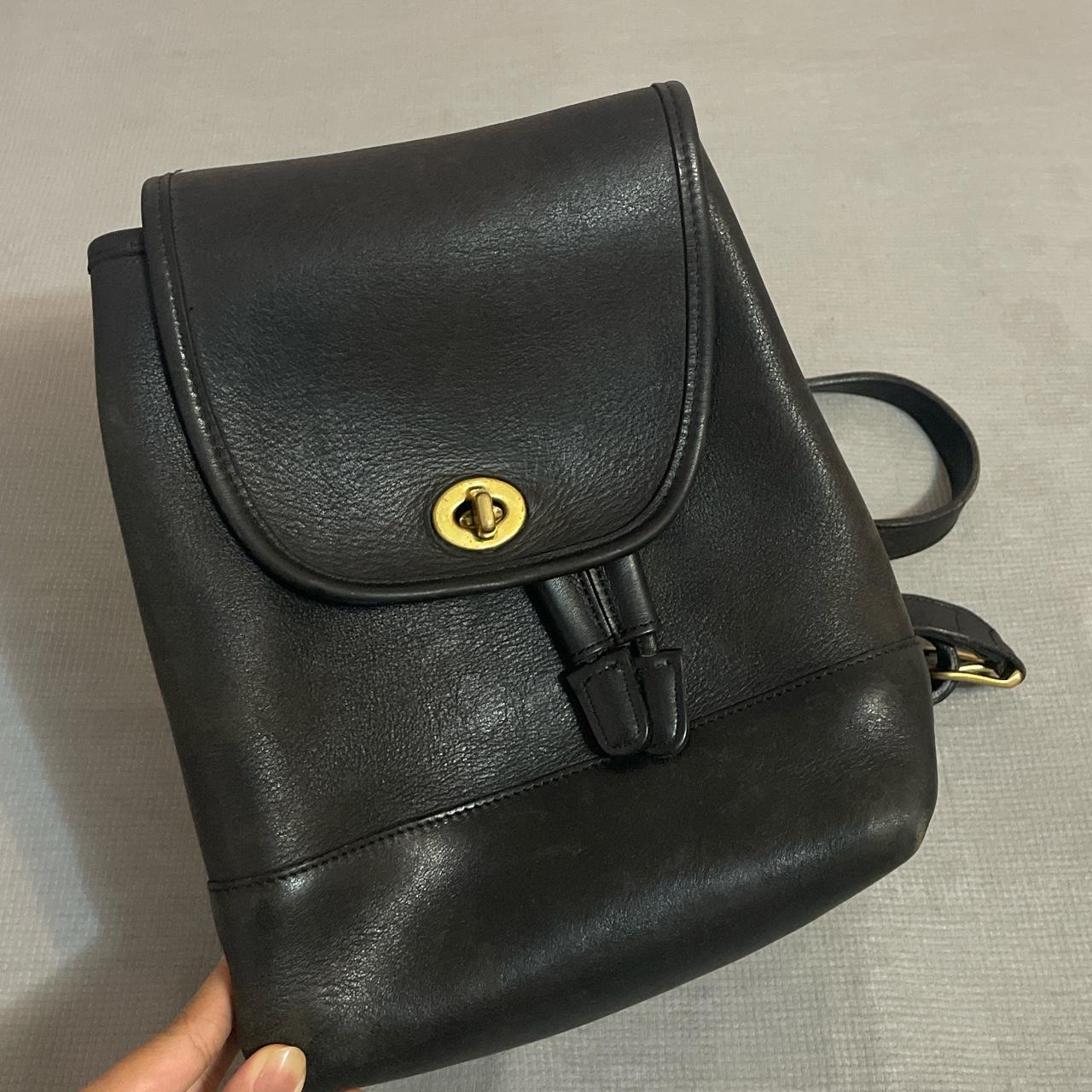 Coach Leather Backpack - Depop