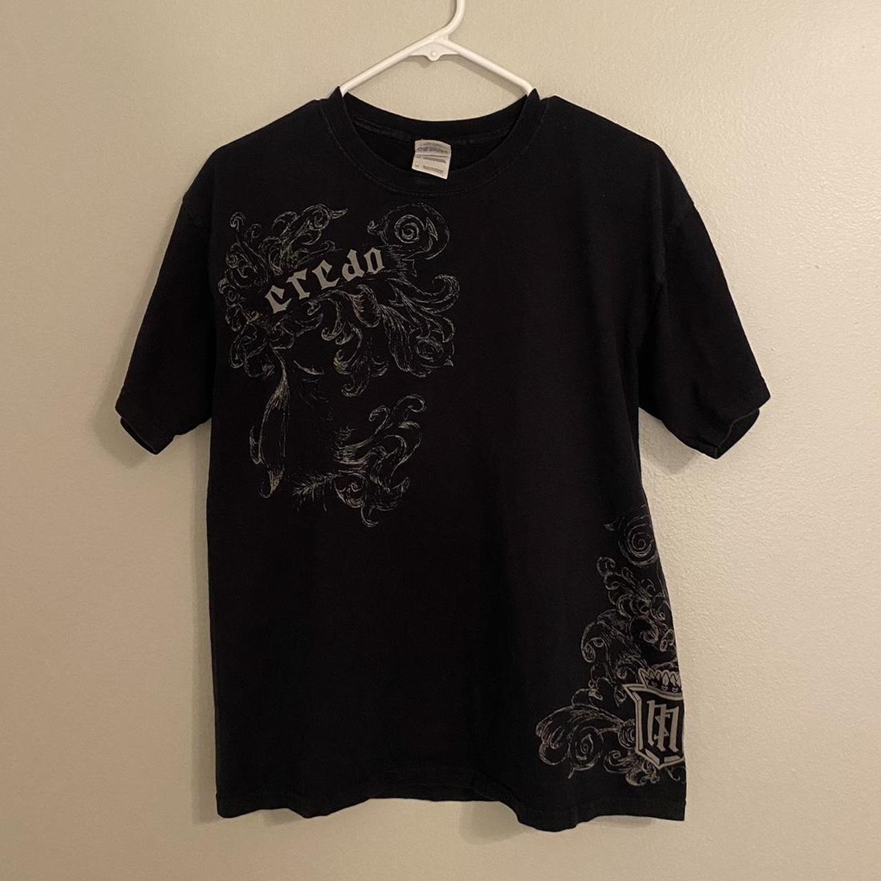 black gildan “credo” “servite” graphic tee size M mens - Depop
