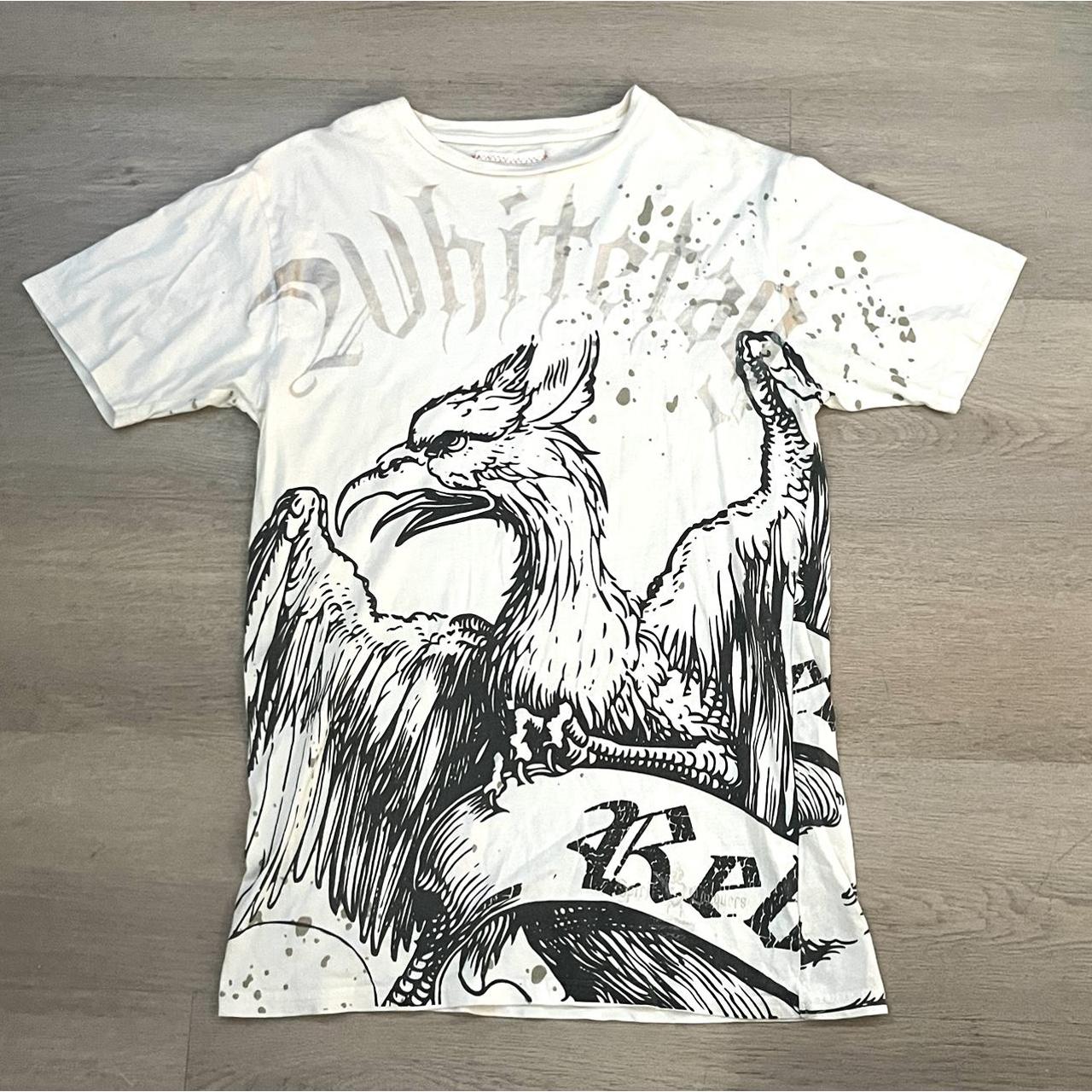 EMO graphic white tee #emo #shirt - Depop