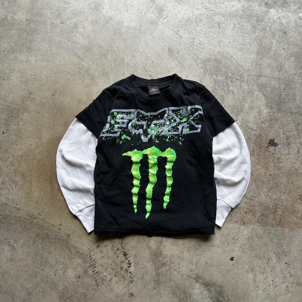 Vintage 90s Monster Fox Racing Graphic Shirt -Size... - Depop