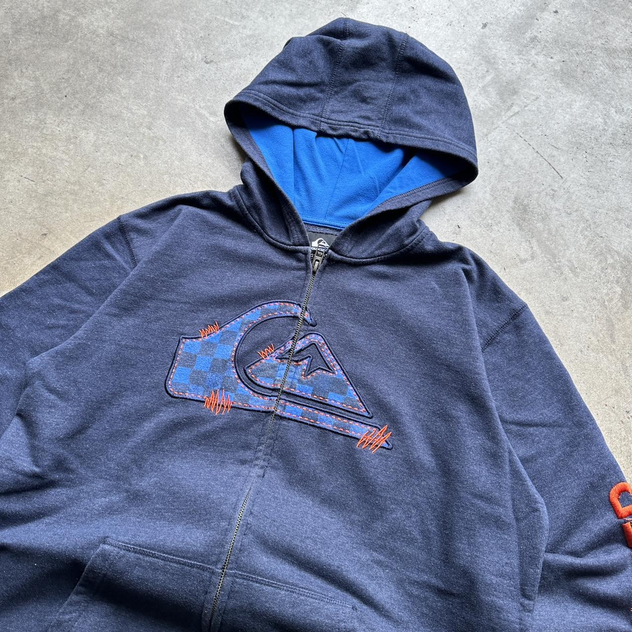 Y2K Quiksilver Embroidered Zip Up Hoodie -Size... | Depop