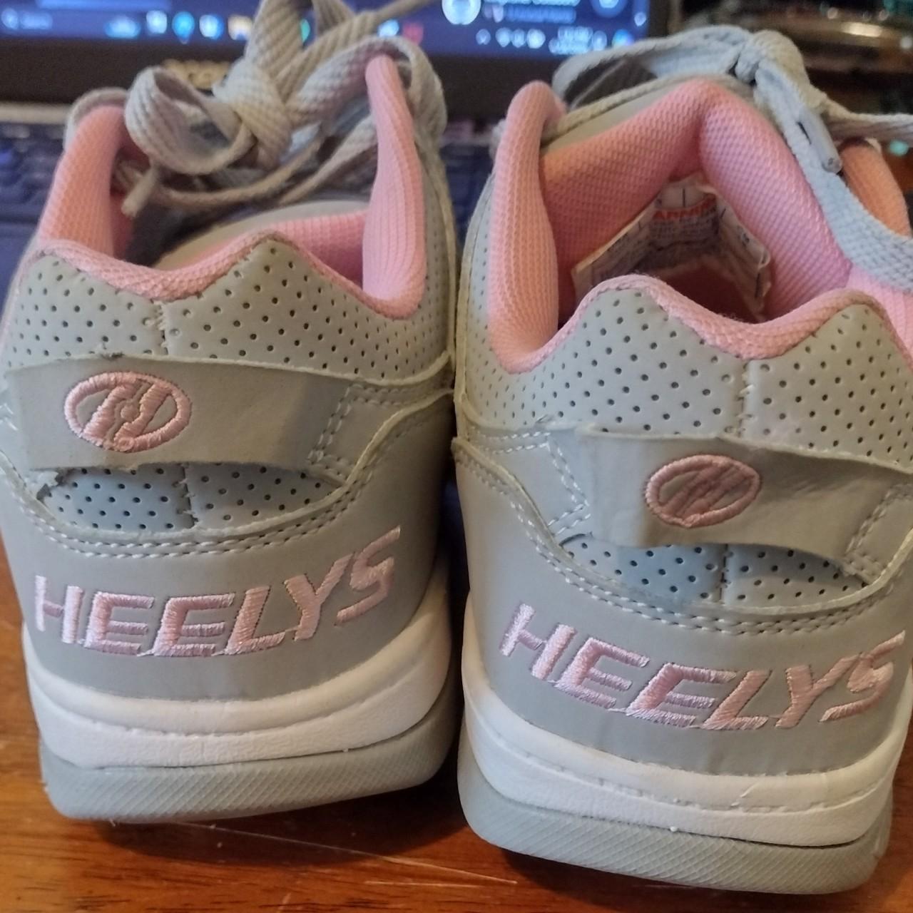 Heelys Voyager Grey And Pink EUC Skate Shoes Size... - Depop