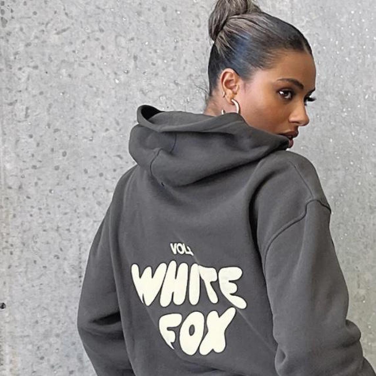 White fox hoodie Dark grey colour Small mark on... - Depop