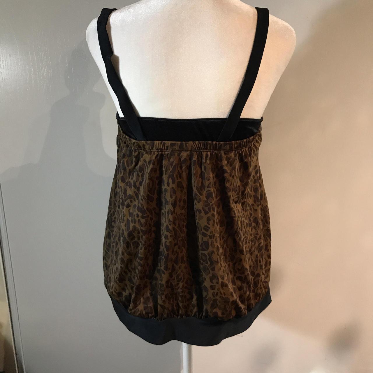 BROWN LEOPARD PRINT TANKINI TOP WITH BLACK BOTTOM... - Depop