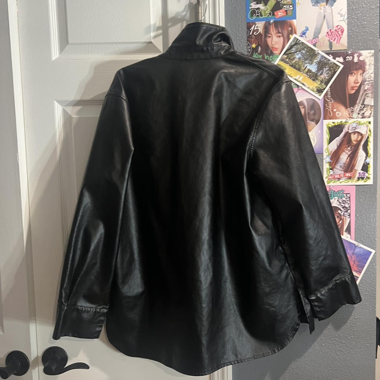 Cider Faux Leather Jacket Size: XL Lightly... - Depop