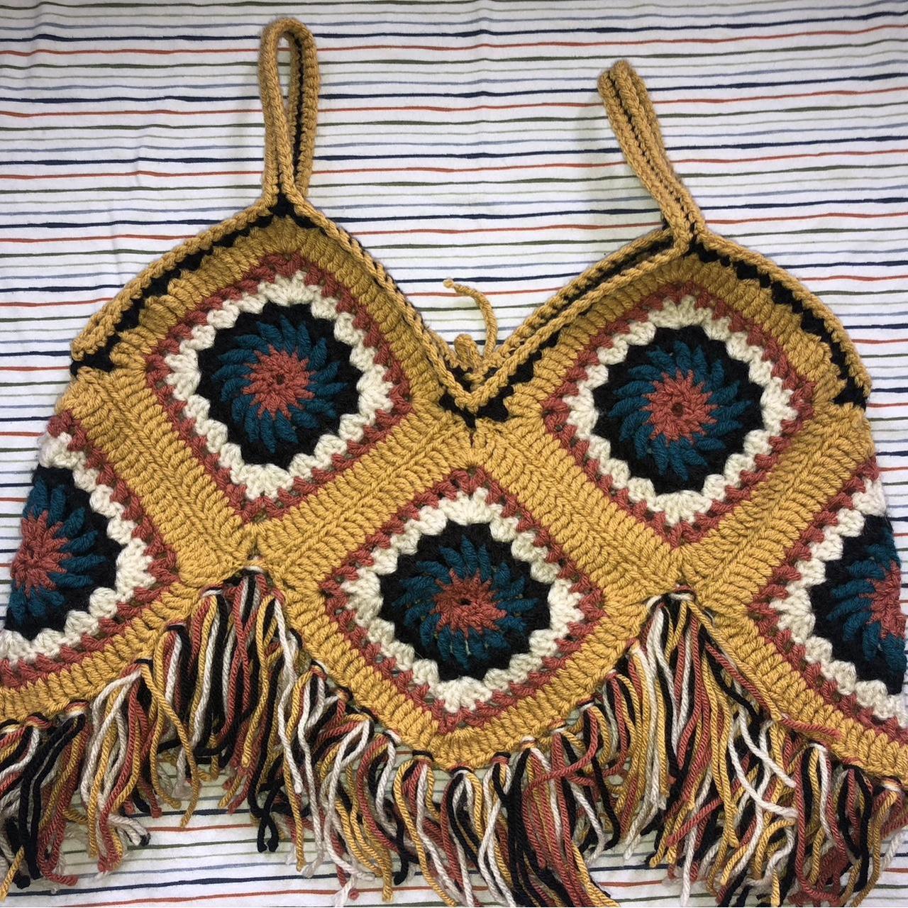 Handmade crochet top by Navy’s Wavy Crochet. Pattern... - Depop