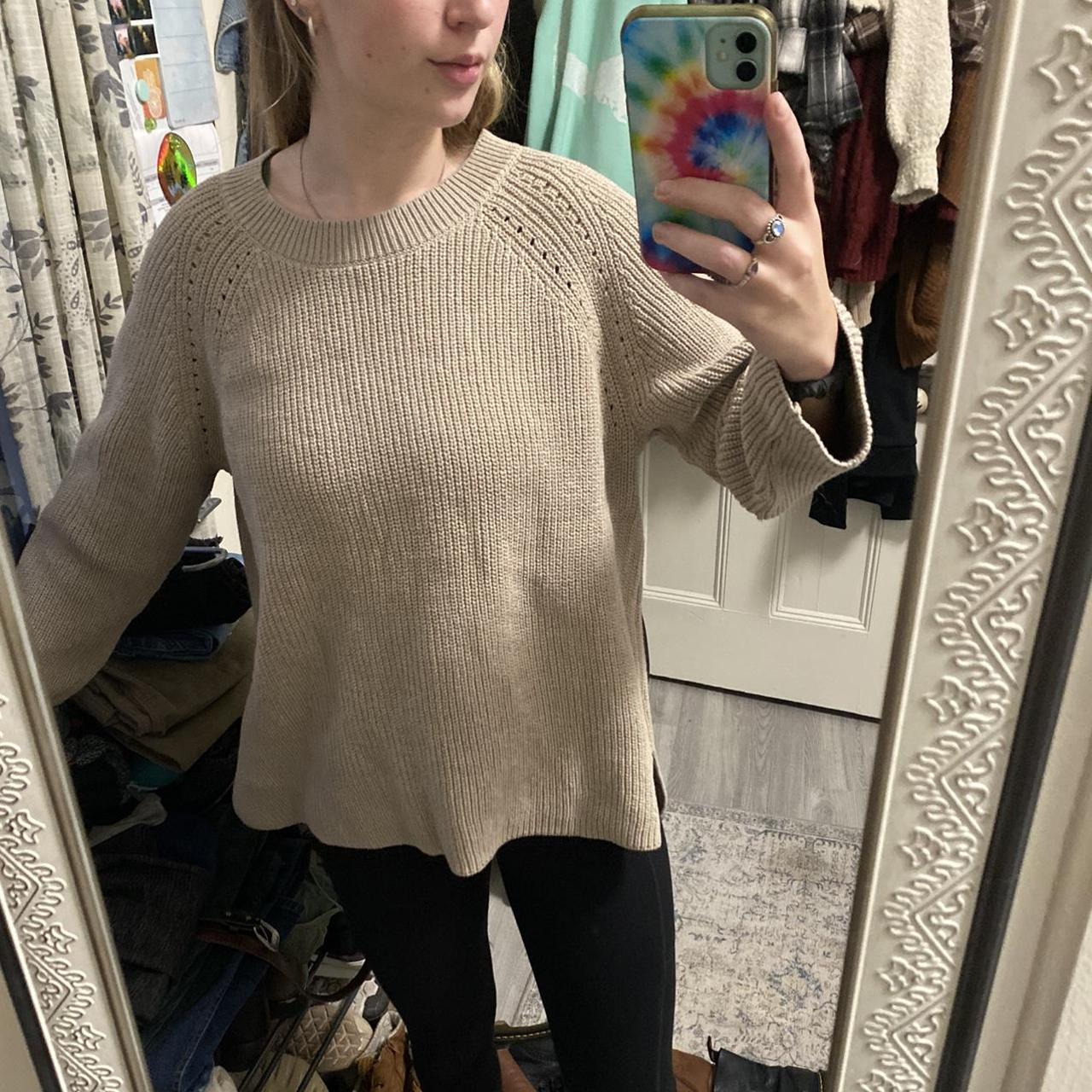 Croft & Barrow Women's Cream and Tan Jumper | Depop