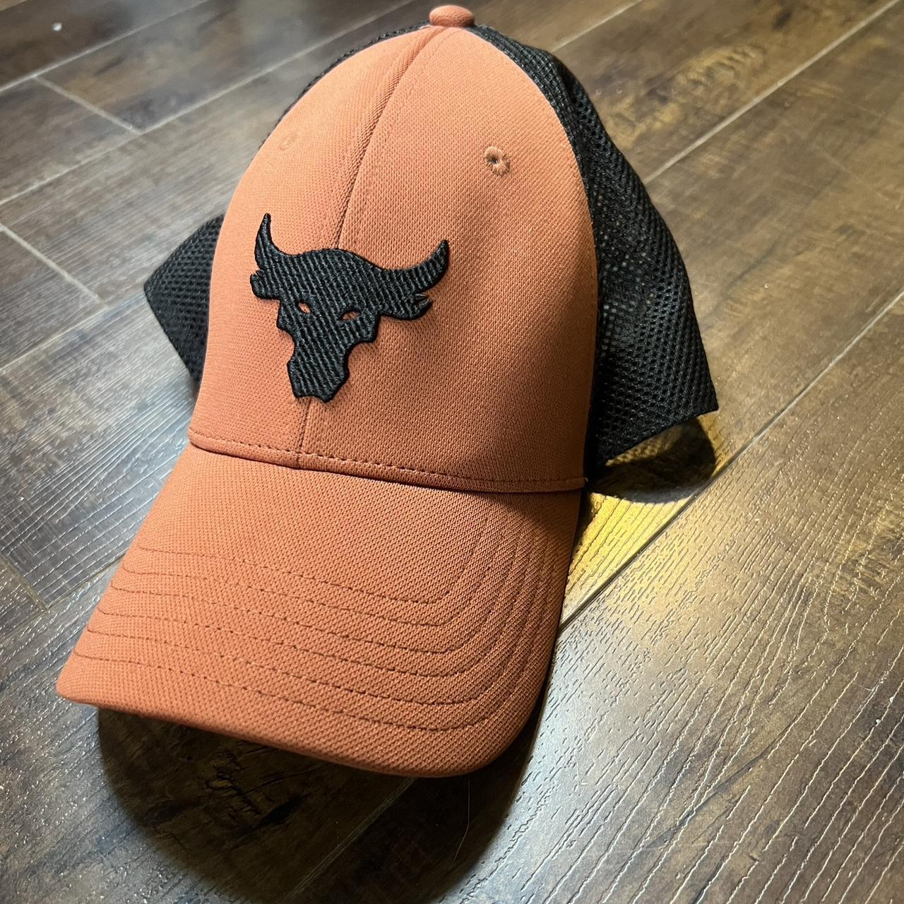 Orange and black project rock hat #workout | Depop