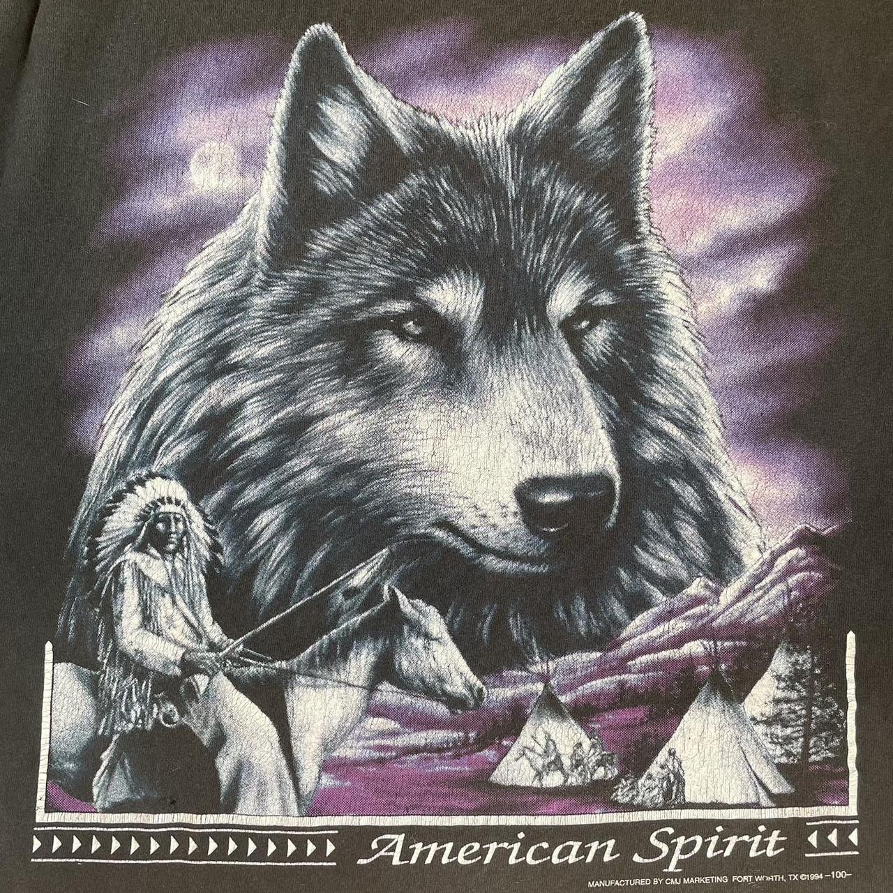 1994 American Spirit Wolf Tee • Size: Extra Large... - Depop