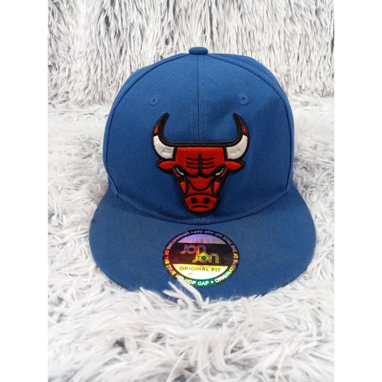 Chicago Bulls Jon Jon Hat Blue Red Embroidered Logo... - Depop