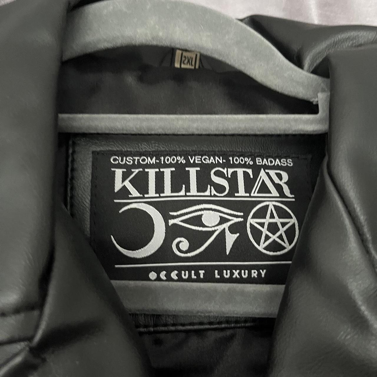 Black leather Killstar moto jacket Will be sent... - Depop