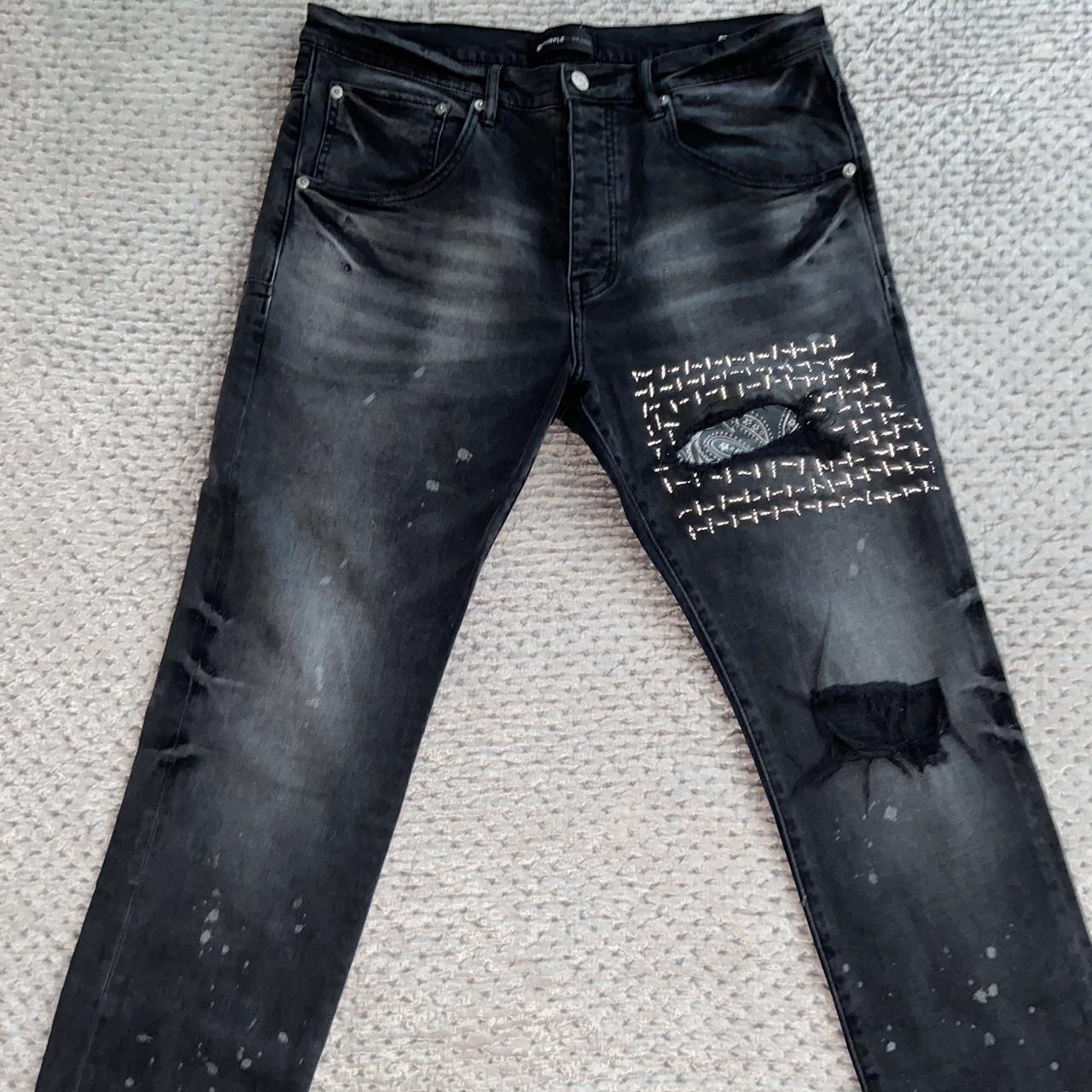 Purple Brand Bandana Patch Denim Jeans Reflective... - Depop