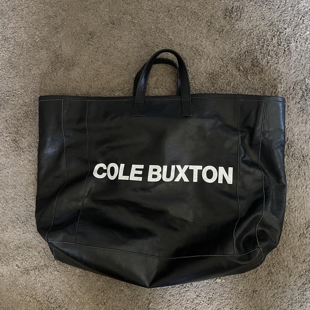 Cole Buxton Black Leather Tote Bag Used. Still in... - Depop