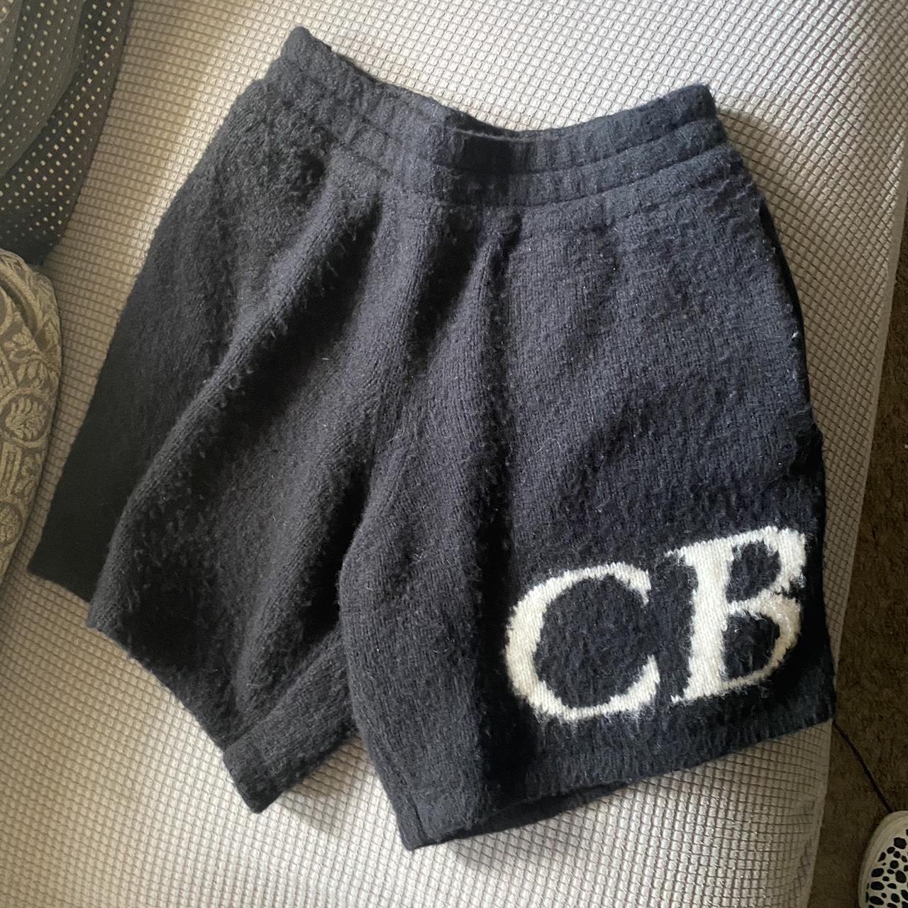 Cole Buxton Grey Small CB Italic Knit Shorts Size... - Depop