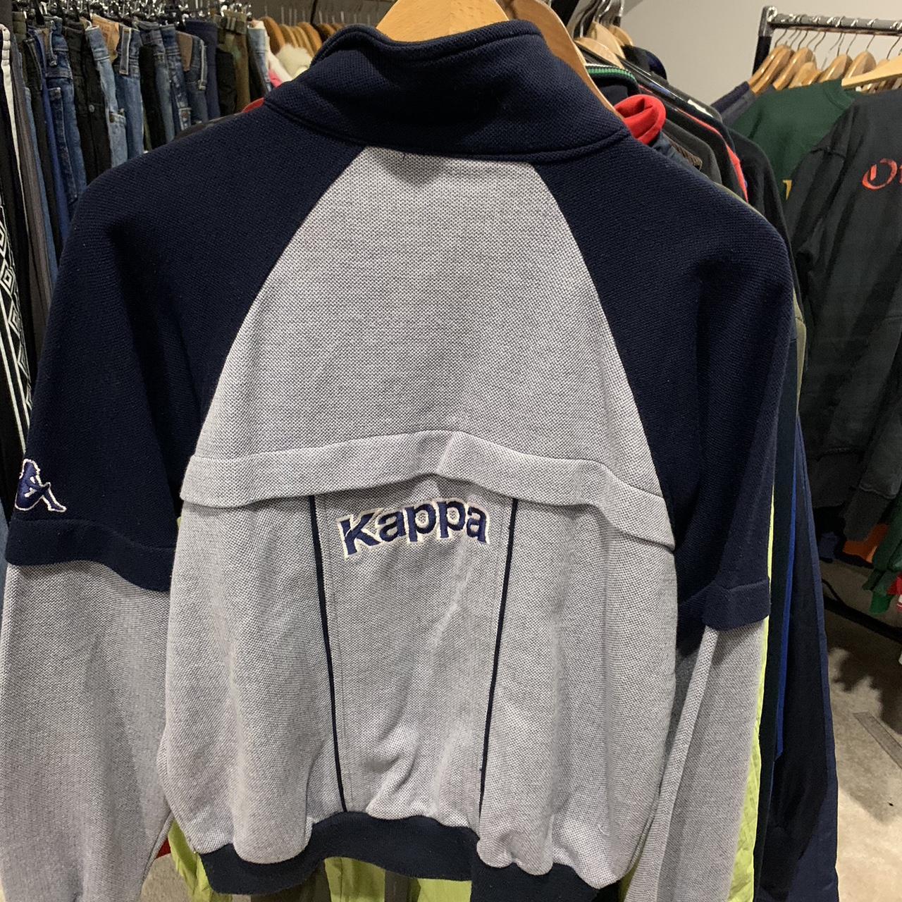Kappa Grey and Blue Jacket | Depop