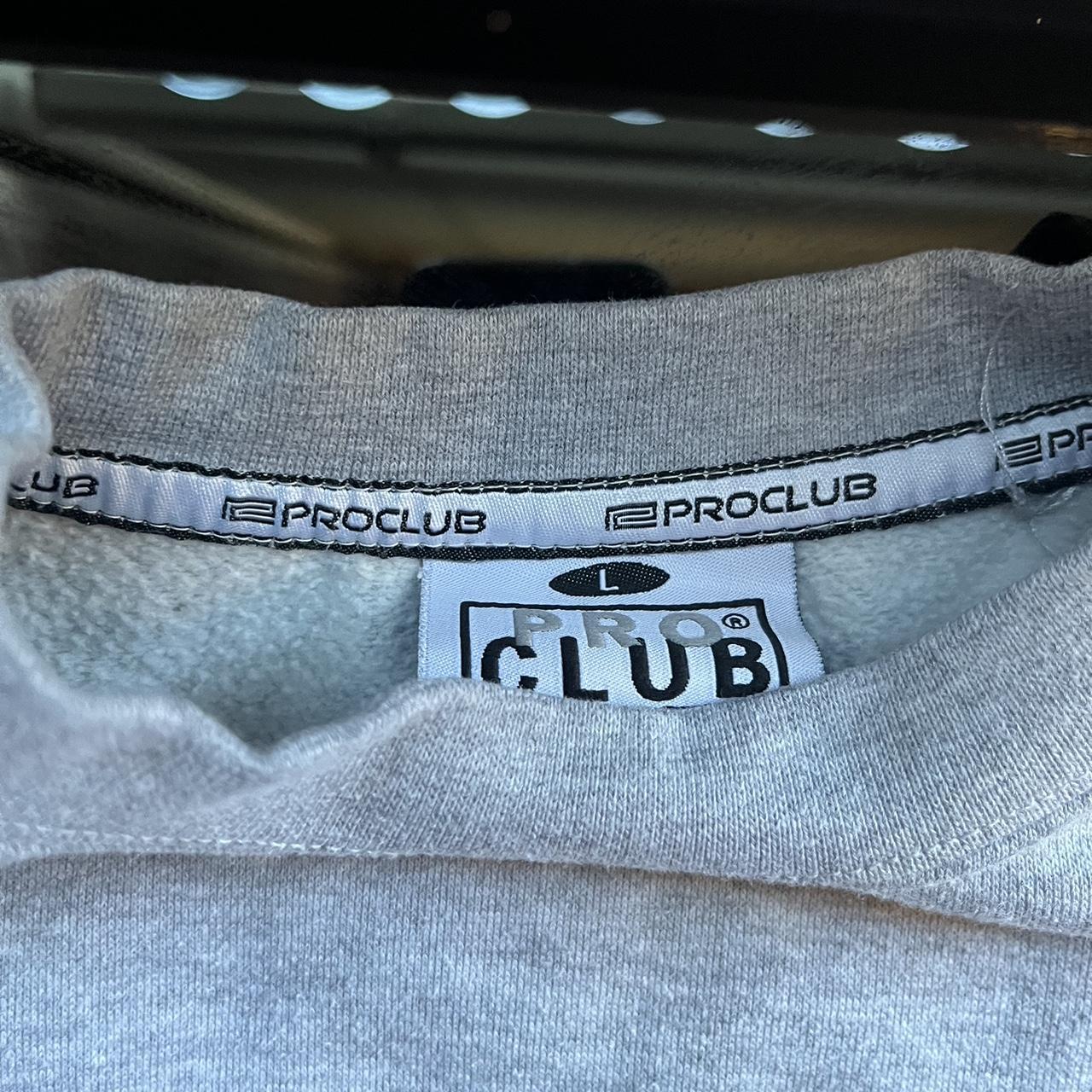 Pro club Size large grey crewneck - Depop