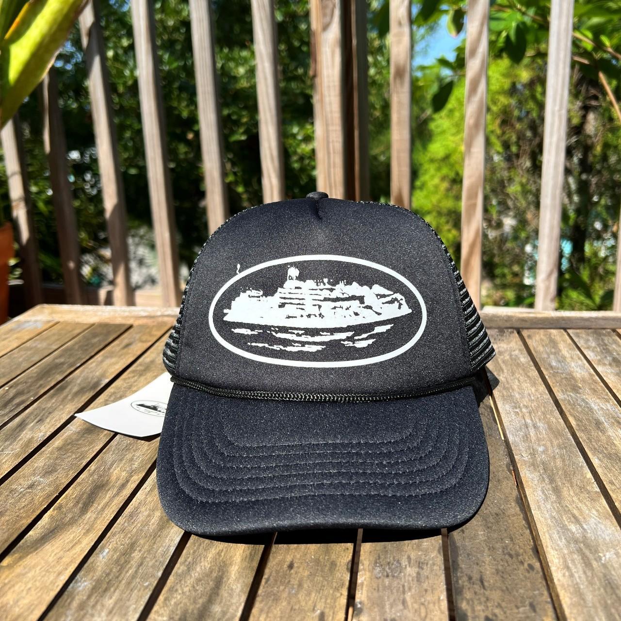 Corteiz Men's Black and White Hat | Depop