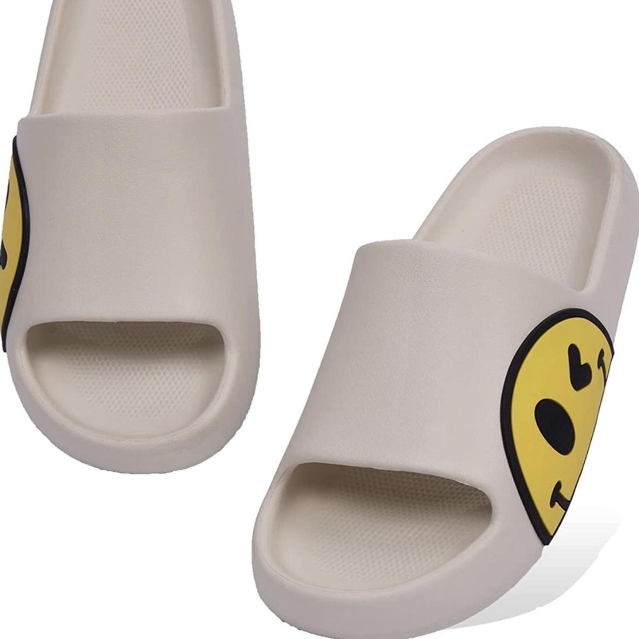 Smiley face summer slides flip flops sliders Next... - Depop