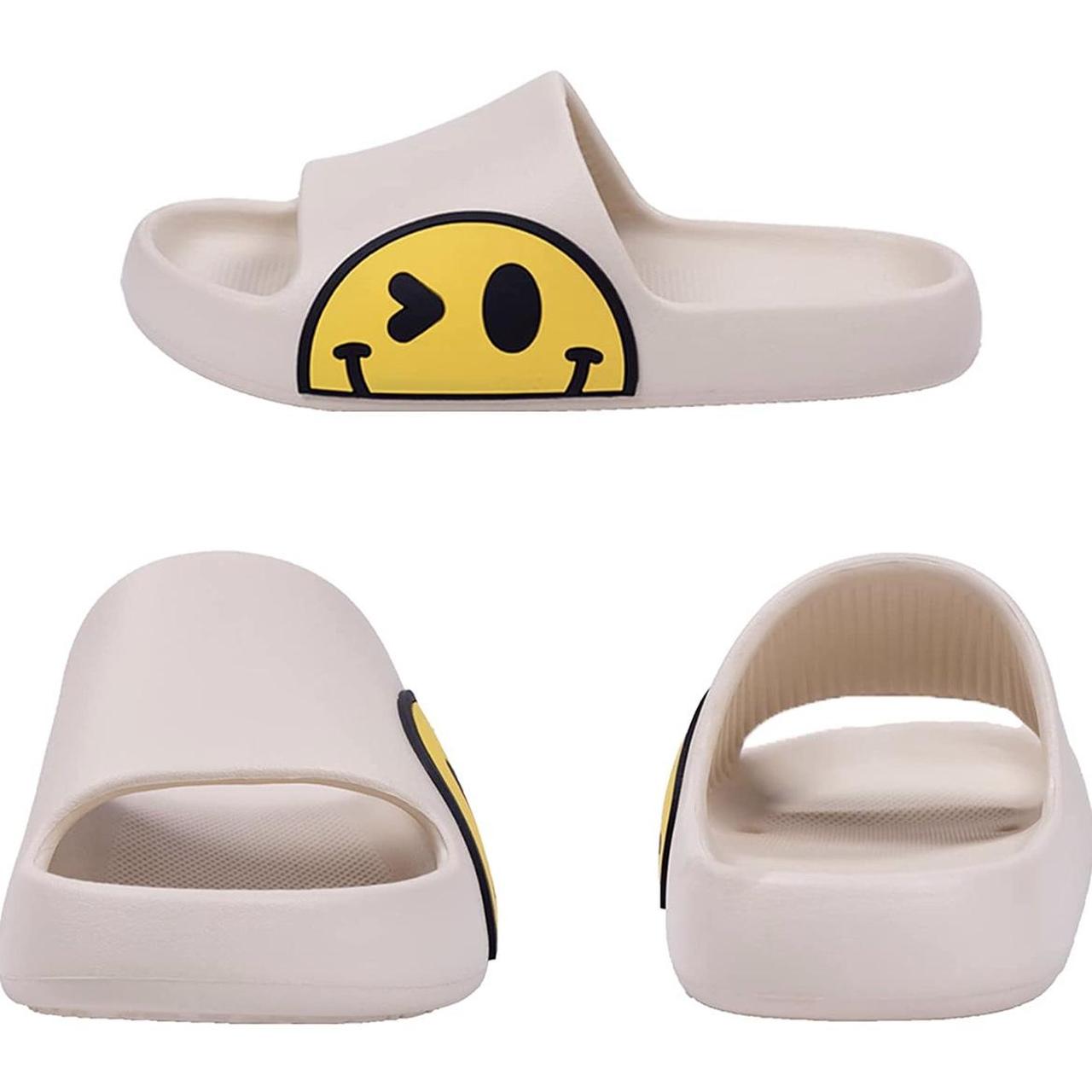 Smiley face summer slides flip flops sliders Next... - Depop