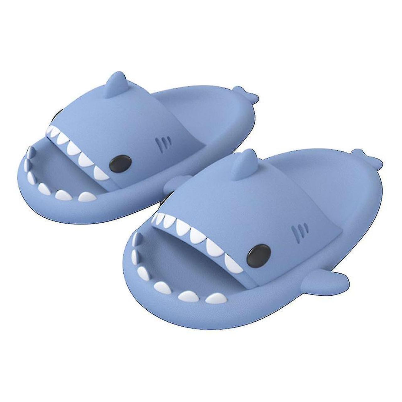 cool unisex Blue shark slippers slides Multiple sizes - Depop