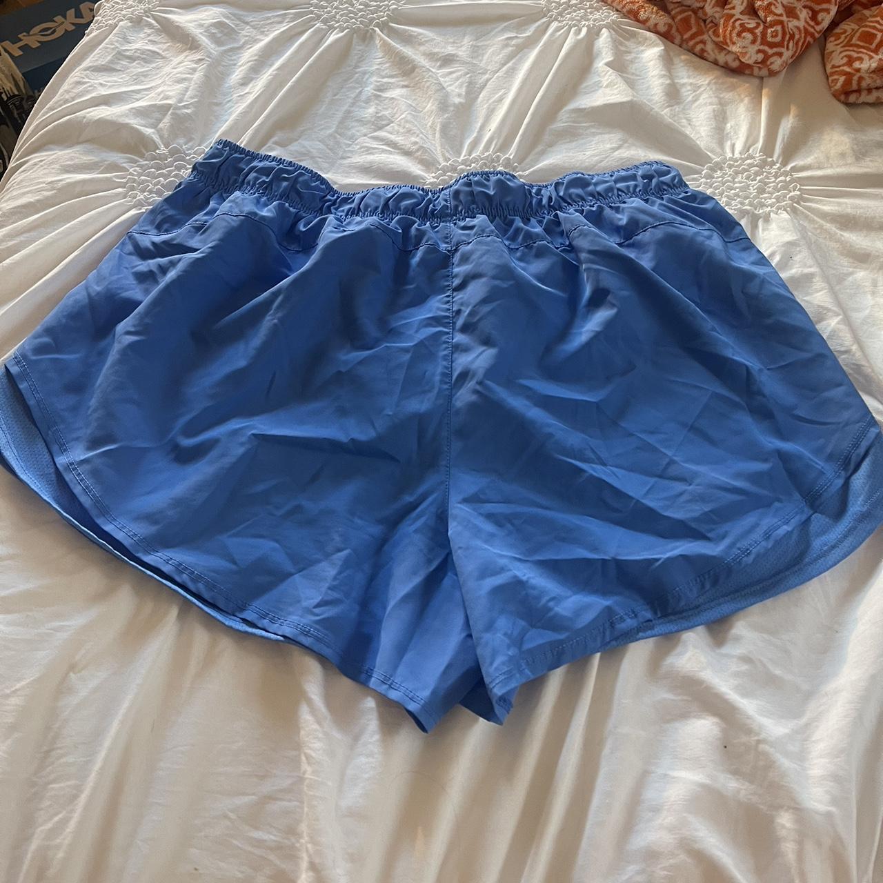 blue athletic works running shorts - Depop