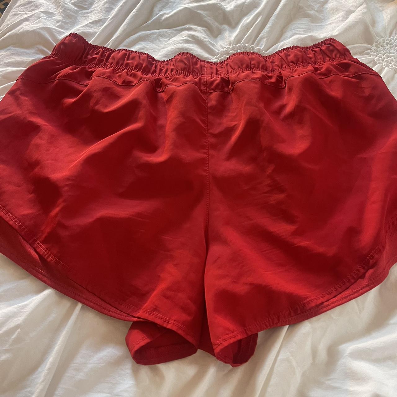 red athletic works running shorts - Depop