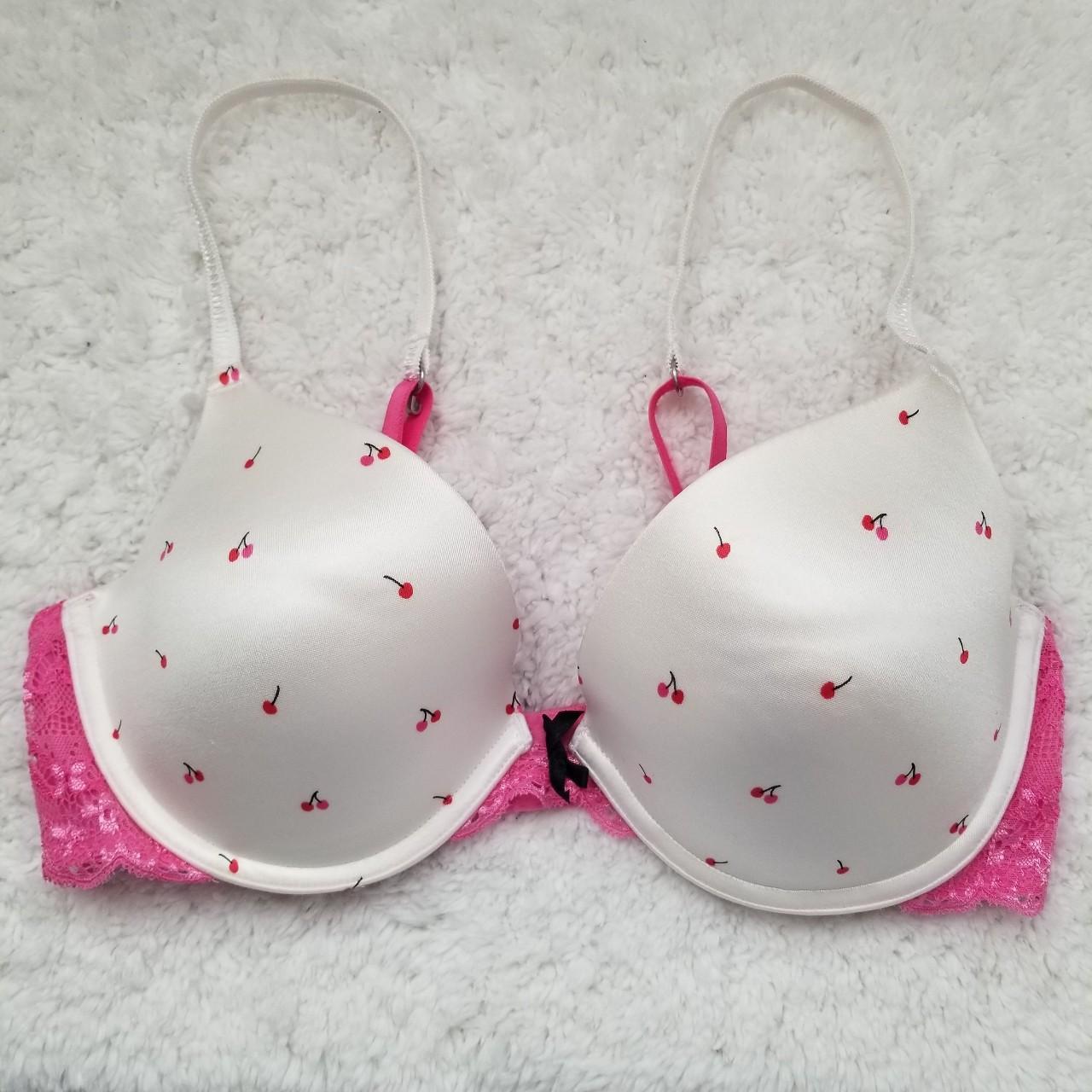 PINK VICTORIAS SECRET Bra Padded Push Up Racerback... - Depop