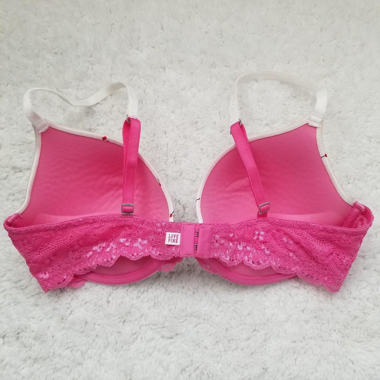 PINK VICTORIAS SECRET Bra Padded Push Up Racerback... - Depop