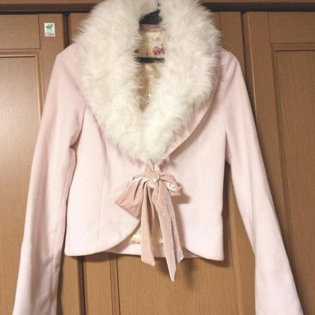 Liz Lisa Cherry Blossom Coat with White Fur... - Depop