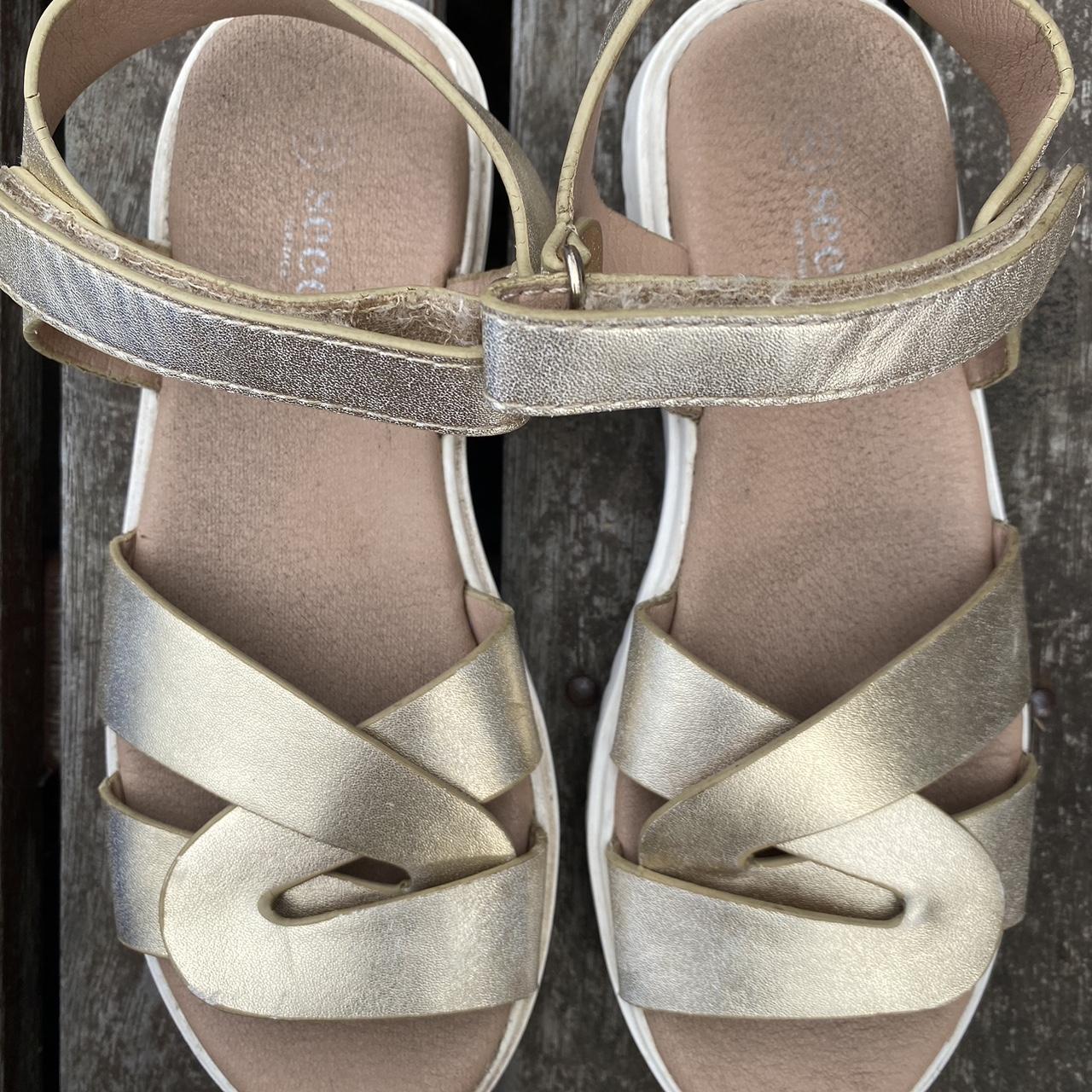 Seed girls gold sandal with rubber sole Size 31 In... - Depop