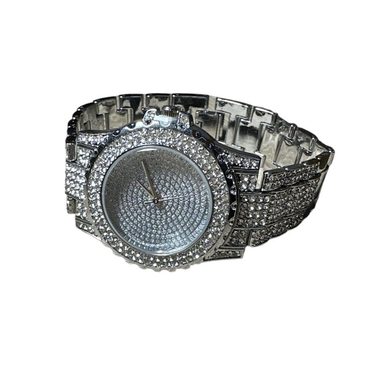 Silver Watch with CZ Diamond Gems 💎🎉 *Custom... - Depop