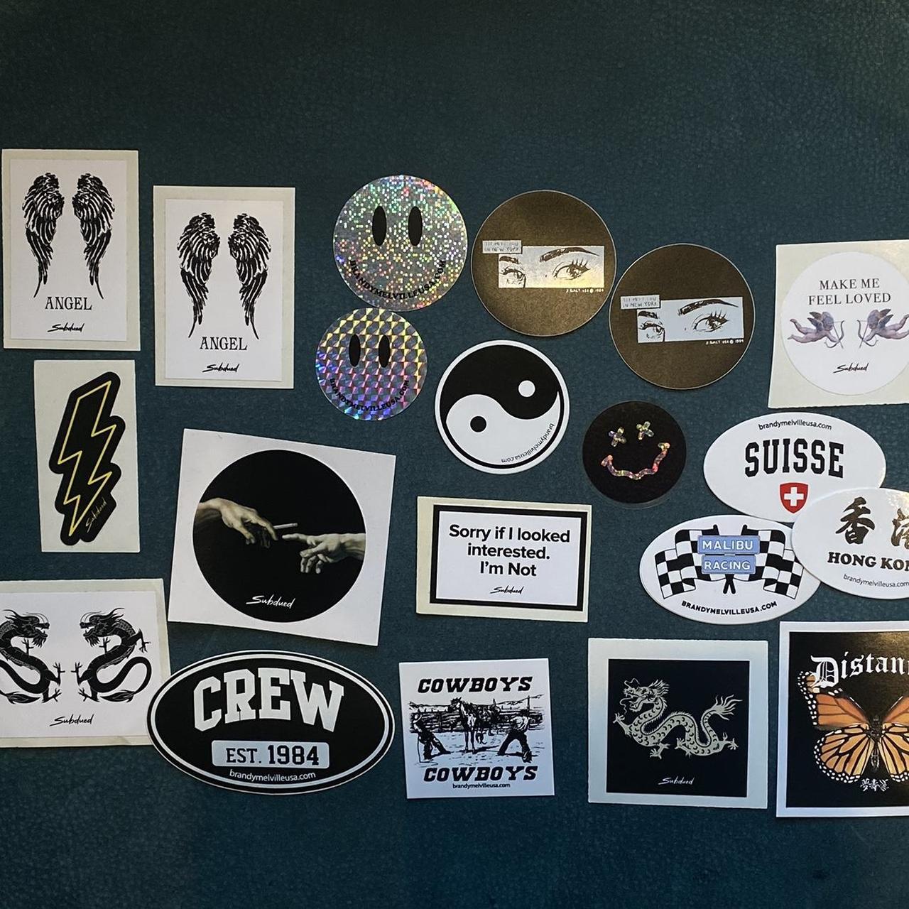 Brandy Melville, Subdued, mixed brands sticker set... - Depop