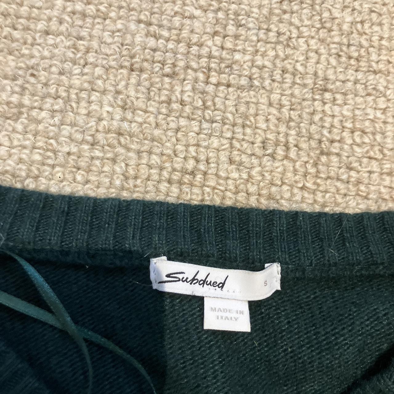 Subdued green v-neck sweater - Depop
