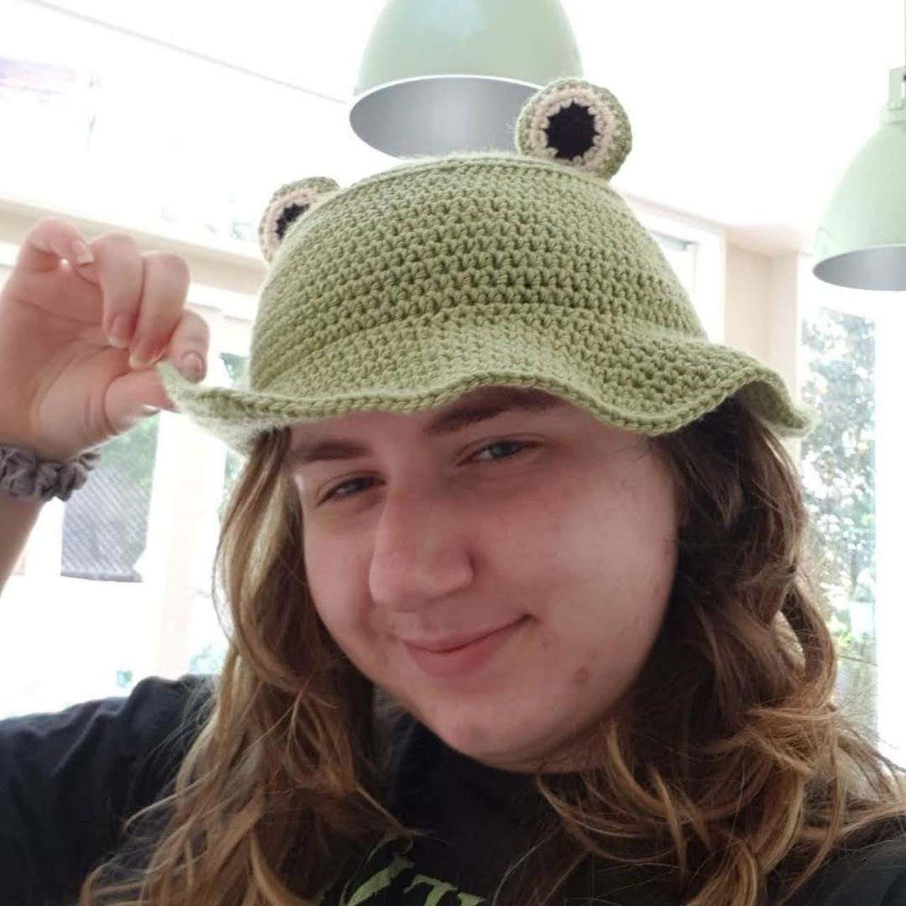 Classic Crochet Froggy Hat 100% Acrylic Handmade in... - Depop