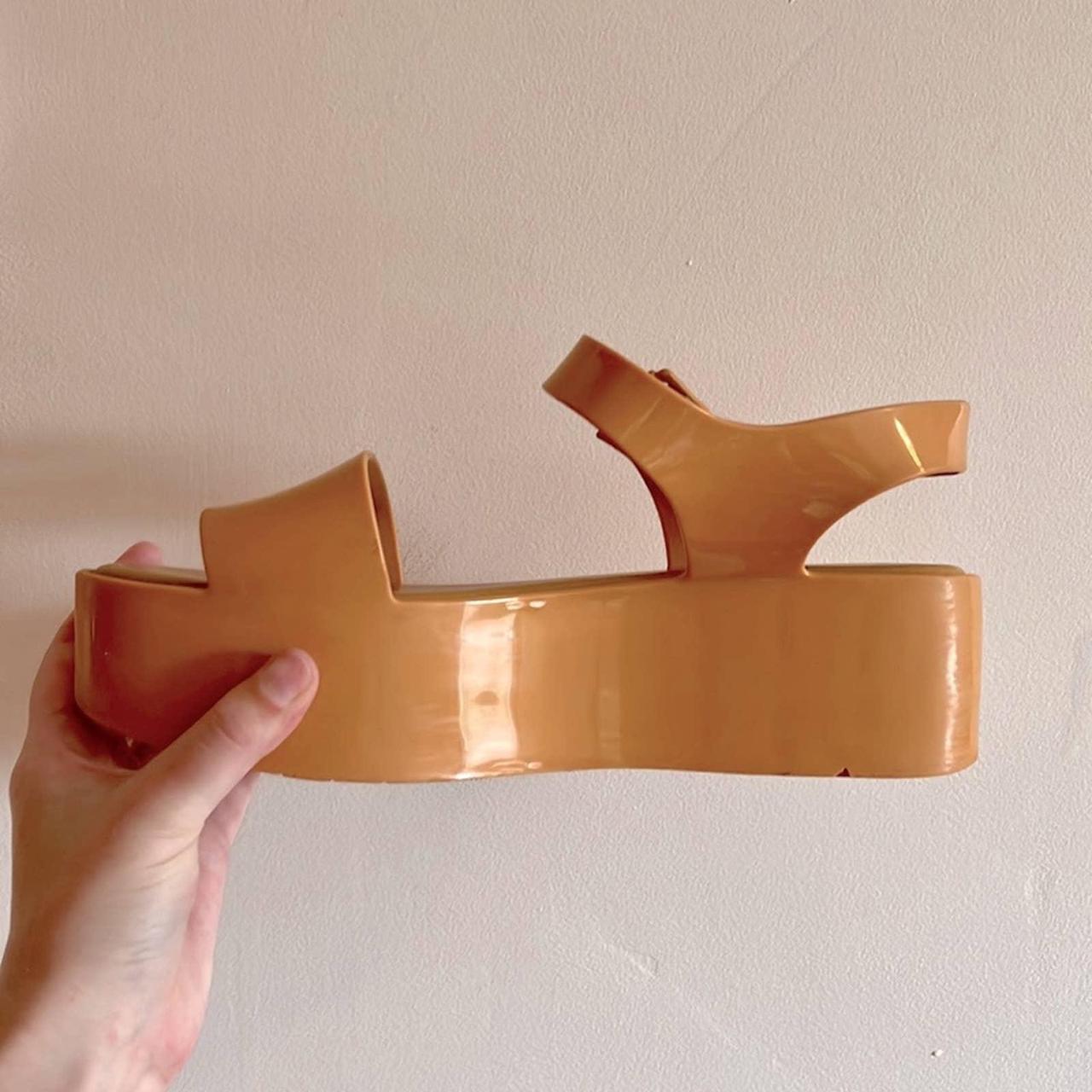 Melissa Mar Platform Jelly Sandals in Mustard Yellow... - Depop