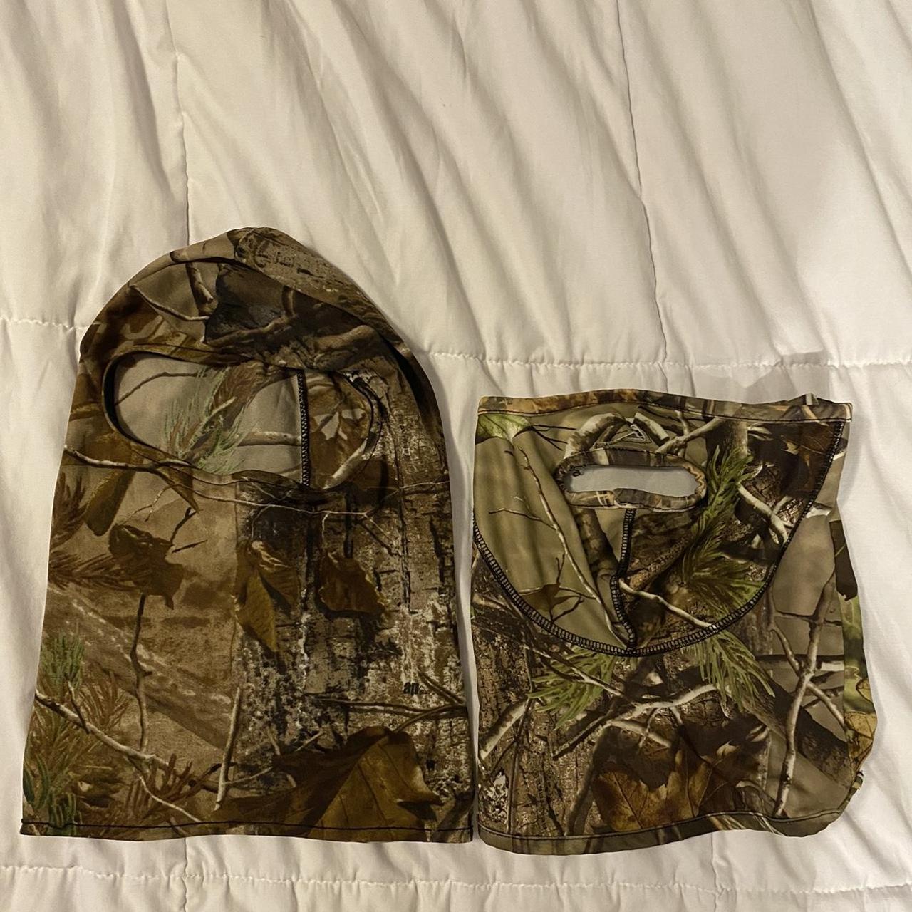 real tree 2 piece hunting mask condition :... - Depop