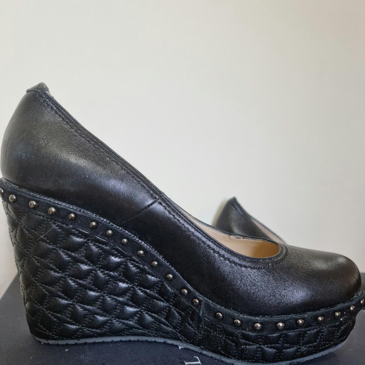 Italian leather wedge shoes, worn once. Size 40. - Depop