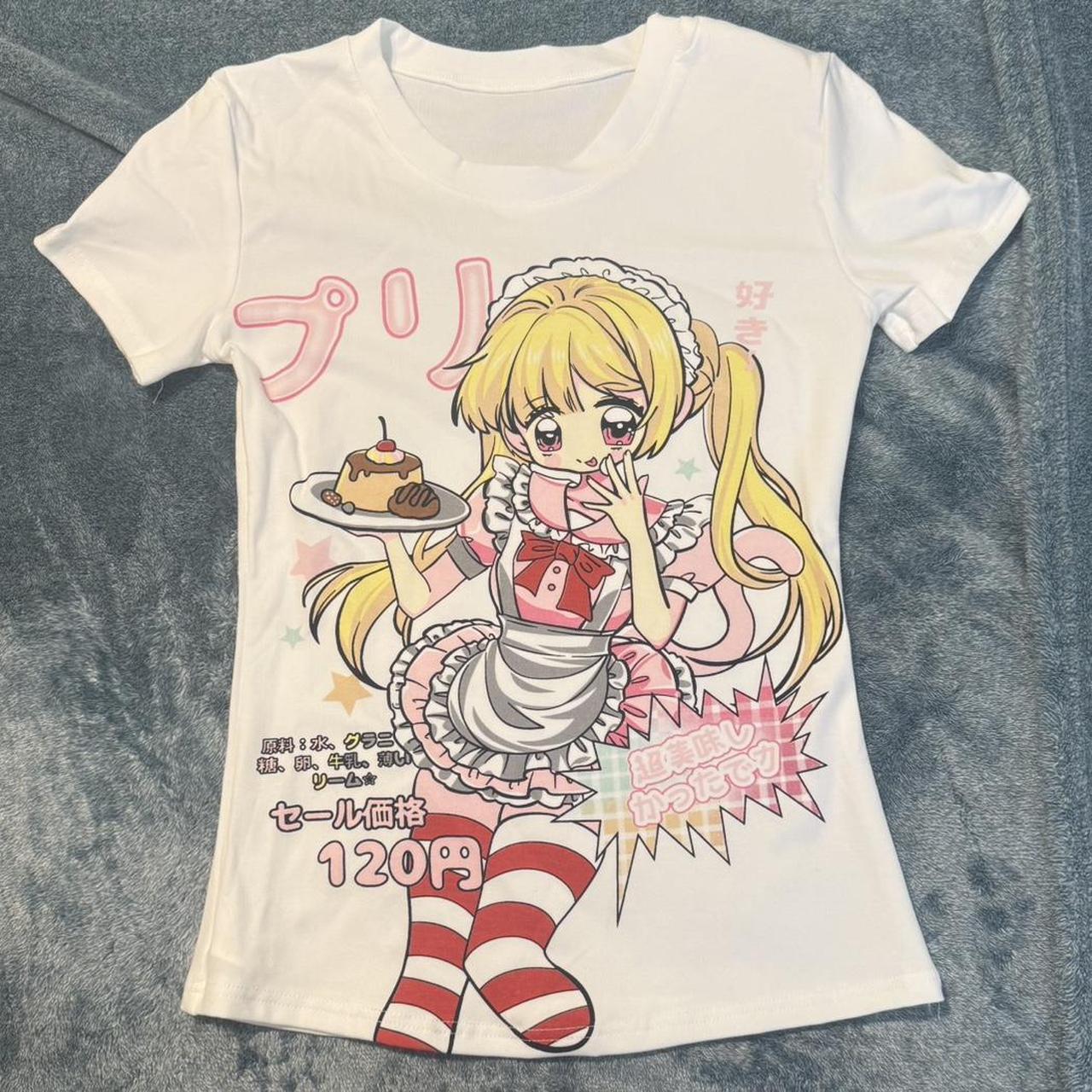 Maid Pudding Pinky Animecore Shirt ~ sizing:... - Depop