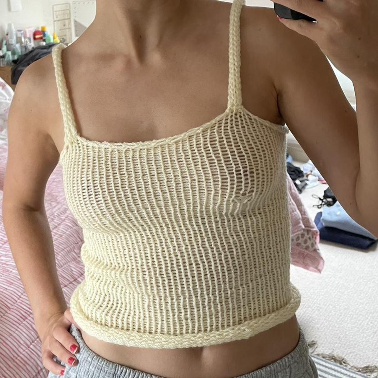 Cream knit top. Handmade by me! Size S Knit... - Depop