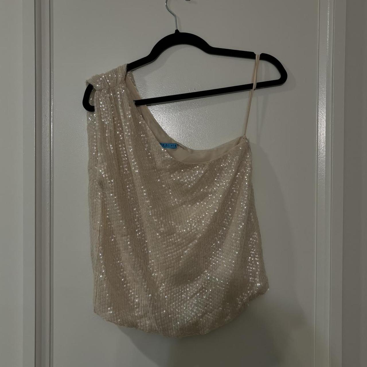 Alice Olivia Sasha One Shoulder Silk Blouse Depop