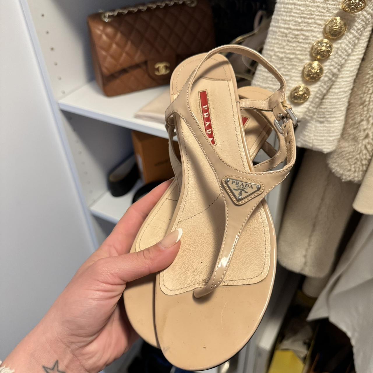 Nude Prada sandals, purchased 3 years ago,... - Depop