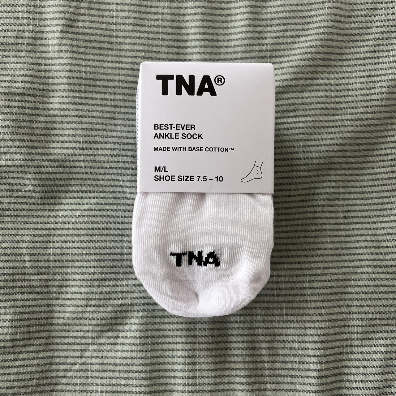 Aritzia TNA Best-Ever Ankle Sock 3-Pack in white. I... - Depop
