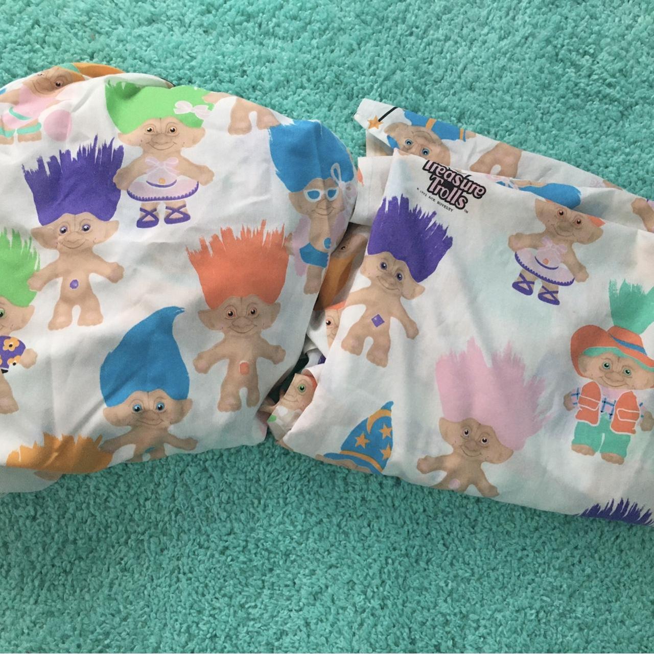 Vintage 90’s Treasure Trolls Sheets/Fabric THESE... - Depop