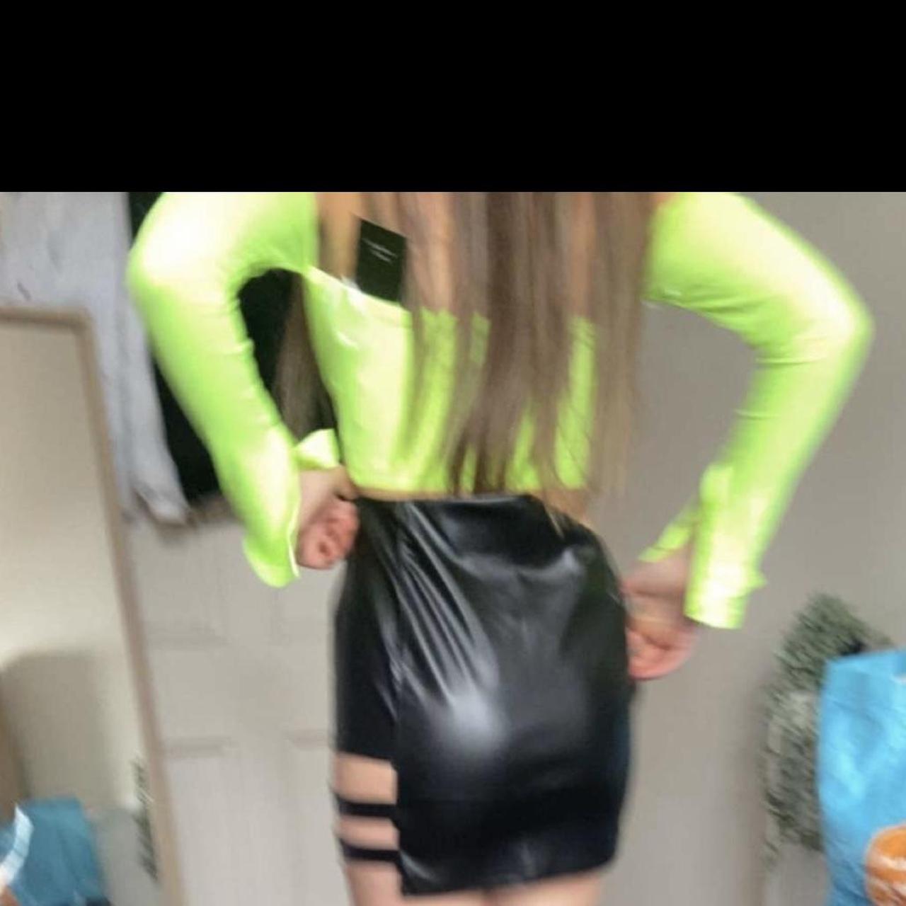 XS Neon green festival/rave top worn once - Depop