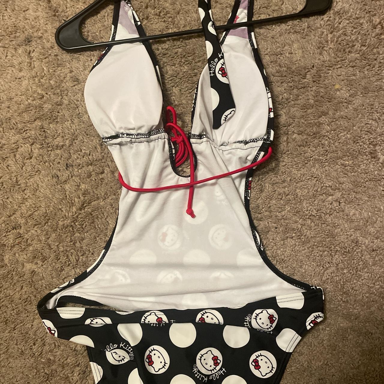 Sanrio Womens Red And Black Swimsuit One Piece Depop