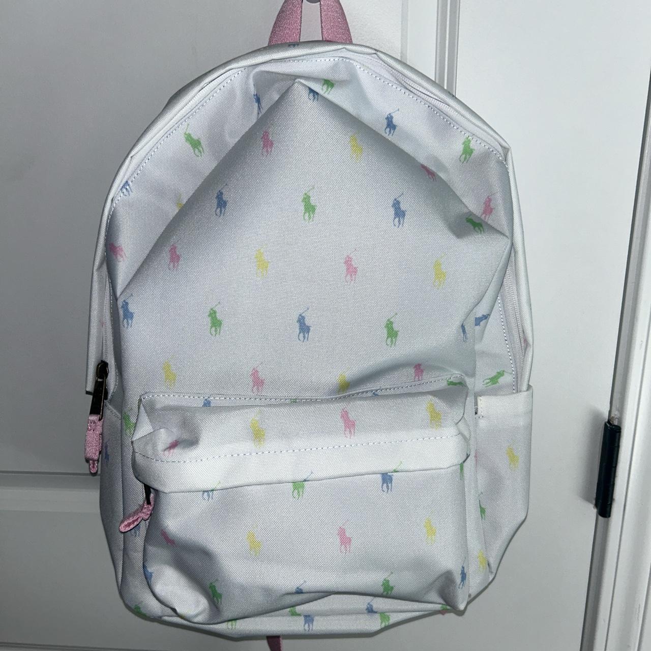 Multi colored Backpack with latch on the back New... - Depop